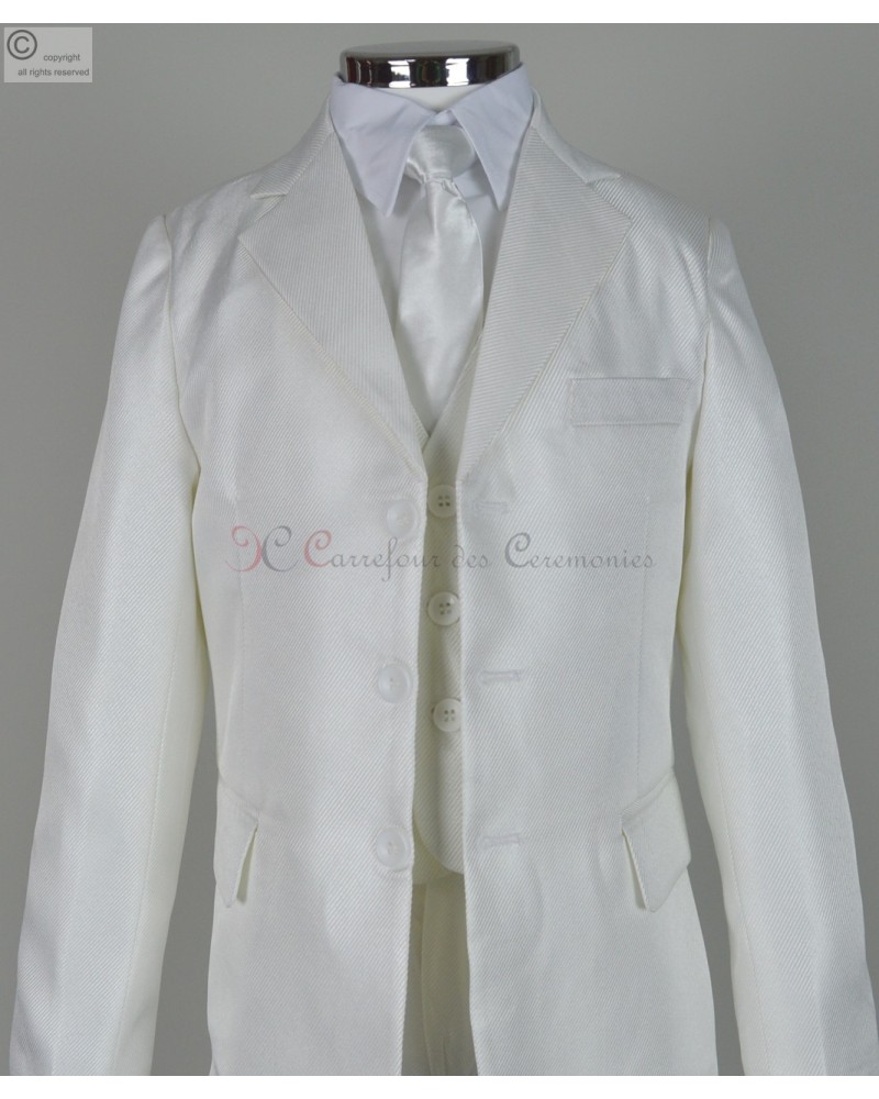 Costard Cérémonie Garçon Écru 5 Pièces - Élégance & Confort