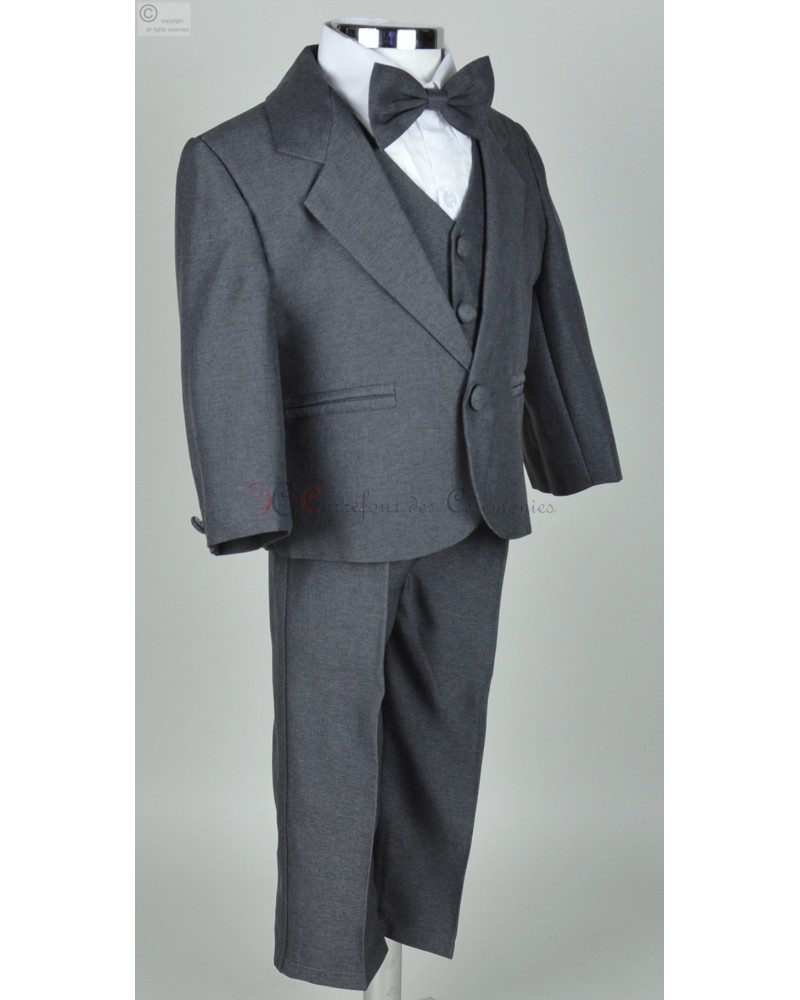 Costard Garçon bébé gris foncé - Style Distingué