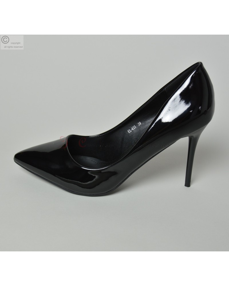 Escarpins Noir Verni - Talon Aiguille 9.5 cm & Antidérapant