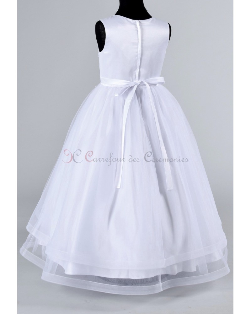 Robe de cérémonie fille blanche pour communion