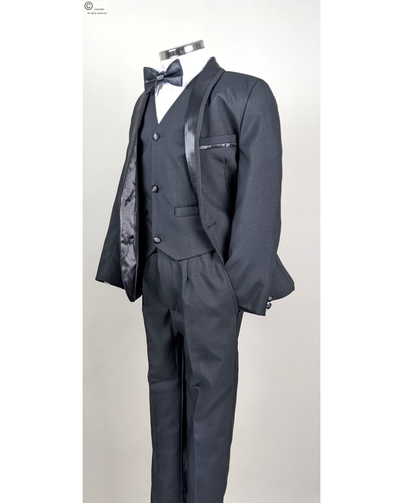 Costume enfant noir avec col châle - Carrefour des Cérémonies