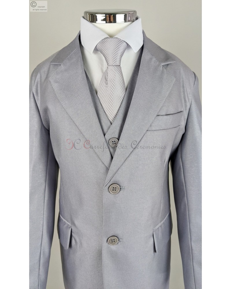 Costard enfant gris en 3 pièces - aspect légèrement satiné