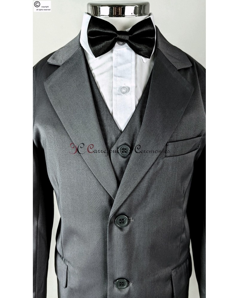 Costard enfant en satin noir - Carrefour Cérémonie