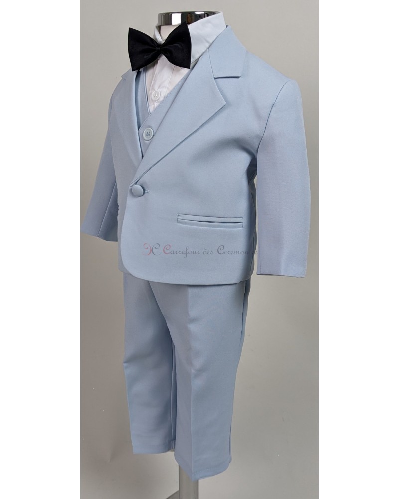 Costume Bébé Bleu Clair 5 Pièces Élégant | Tailles 3-18 Mois