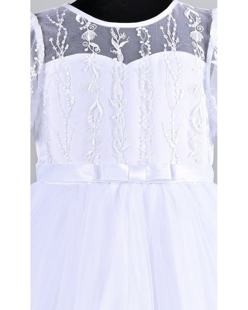 Robe communion haut de gamme fillette blanche