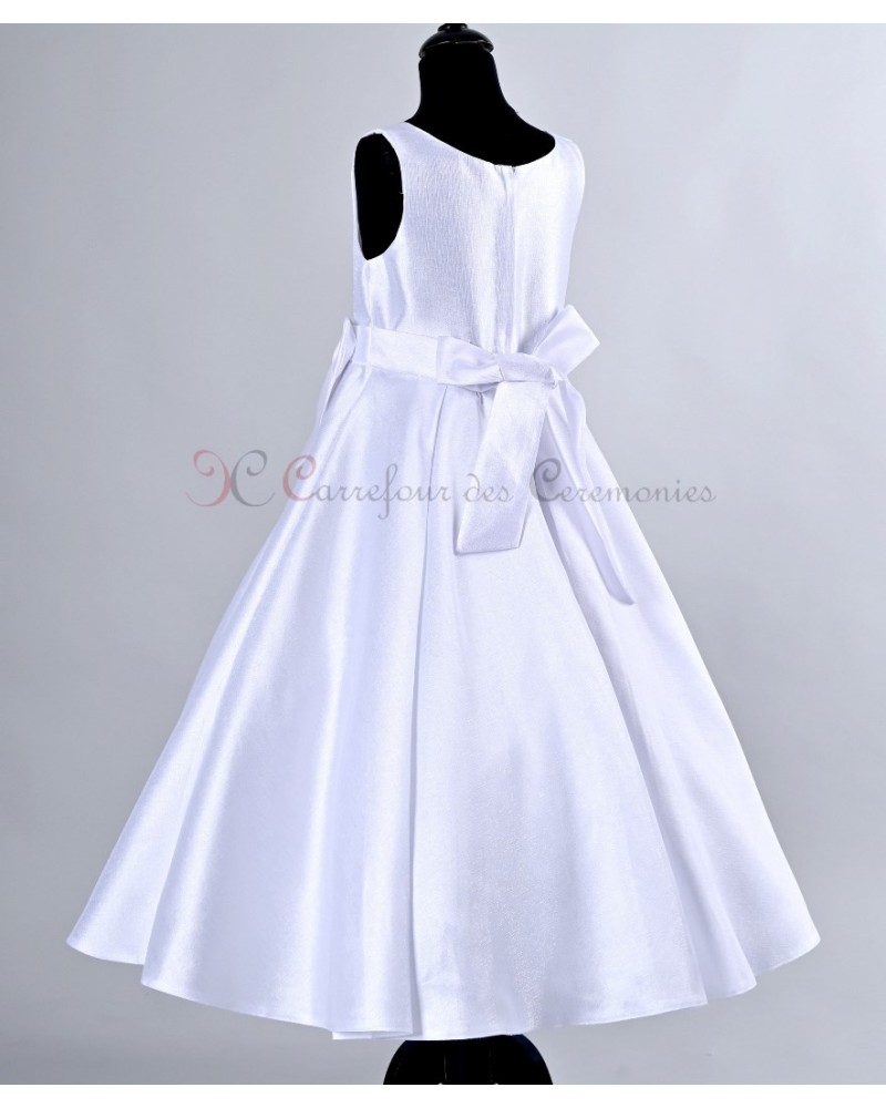Robe Communion Marlene Satin Blanc – Pureté et Élégance
