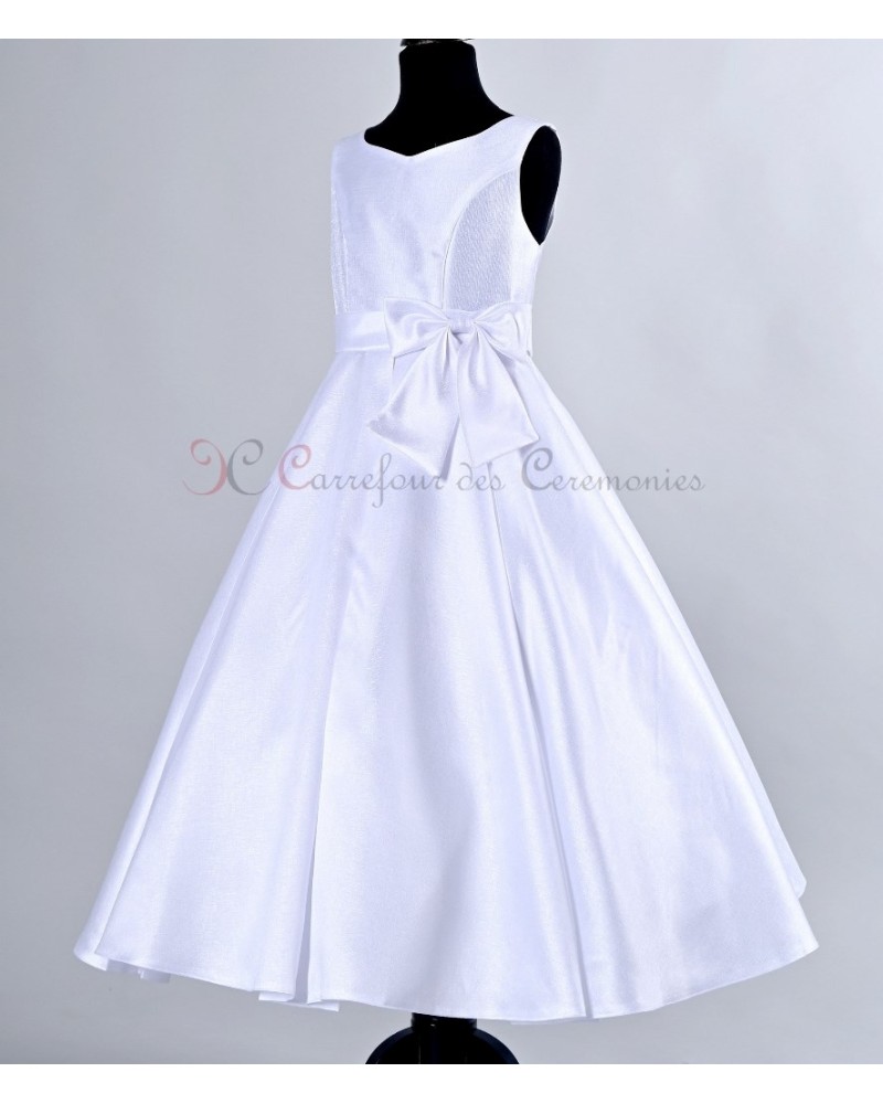 Robe Communion Marlene Satin Blanc – Pureté et Élégance