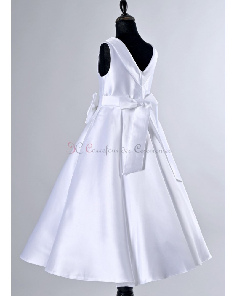 Robe communion blanche simple fille - Carrefour Cérémonie